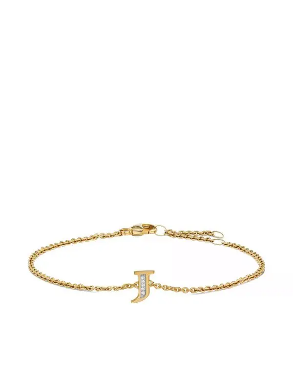 David Yurman 18k Yellow Petite Pavé Initial Diamond Bracelet - Gold