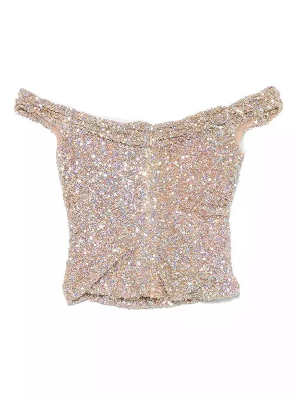 Costarellos Sequinned Off-shoulder Top