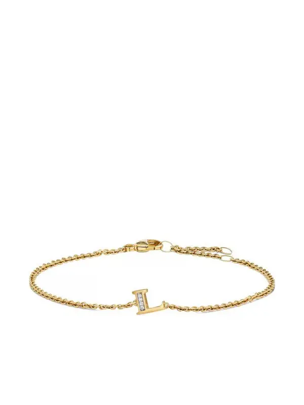 David Yurman 18k Yellow Petite Pavé Initial Diamond Bracelet - Gold