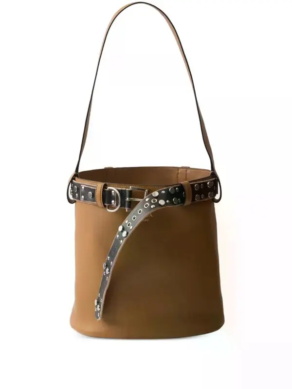 Prada Buckle Bucket Bag - Brown