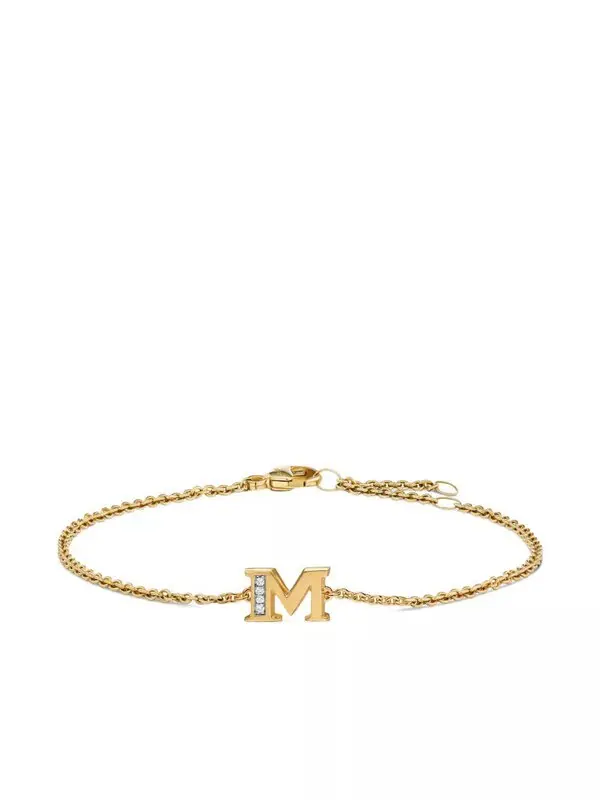 David Yurman 18k Yellow Diamond Initial Bracelet - Gold