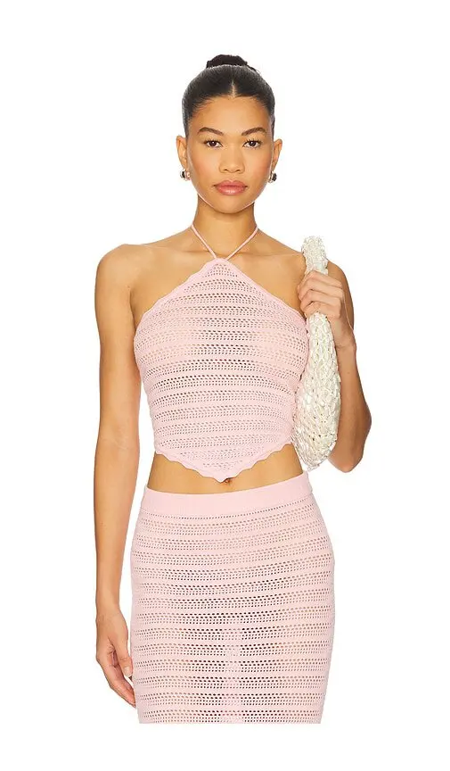 AFRM Estelle Halterneck Cropped Top