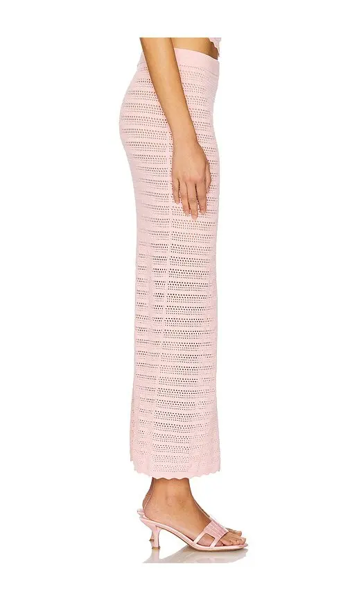 AFRM Dorota Crochet Knit Maxi Skirt - Rosey