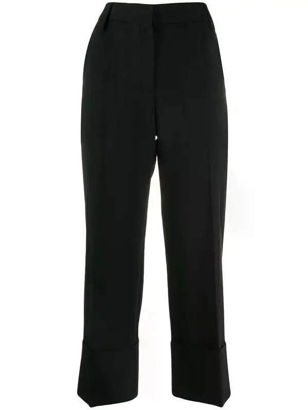 Valentino Garavani Pleated Cropped Trousers - Black