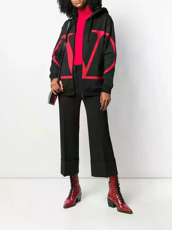 Valentino Garavani Pleated Cropped Trousers - Black