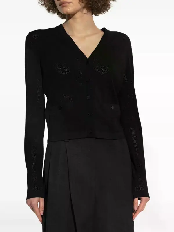 Tory Burch Logo-knit Cardigan - Black
