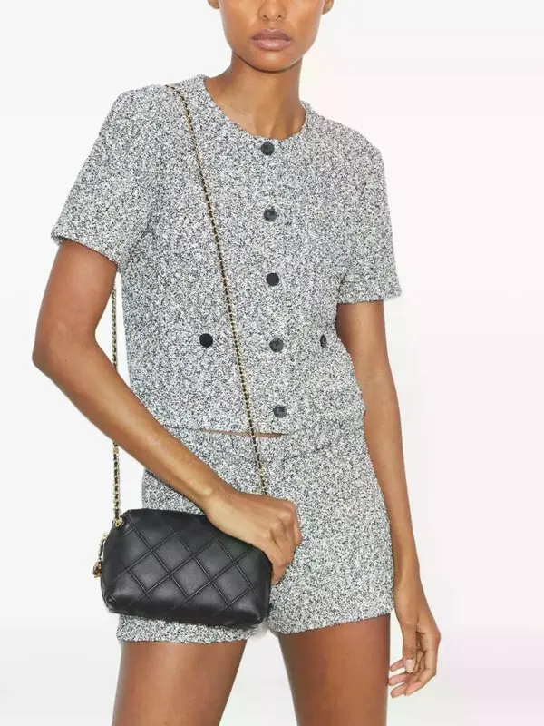 Tory Burch Fleming Quilted Cross Body Bag - Black