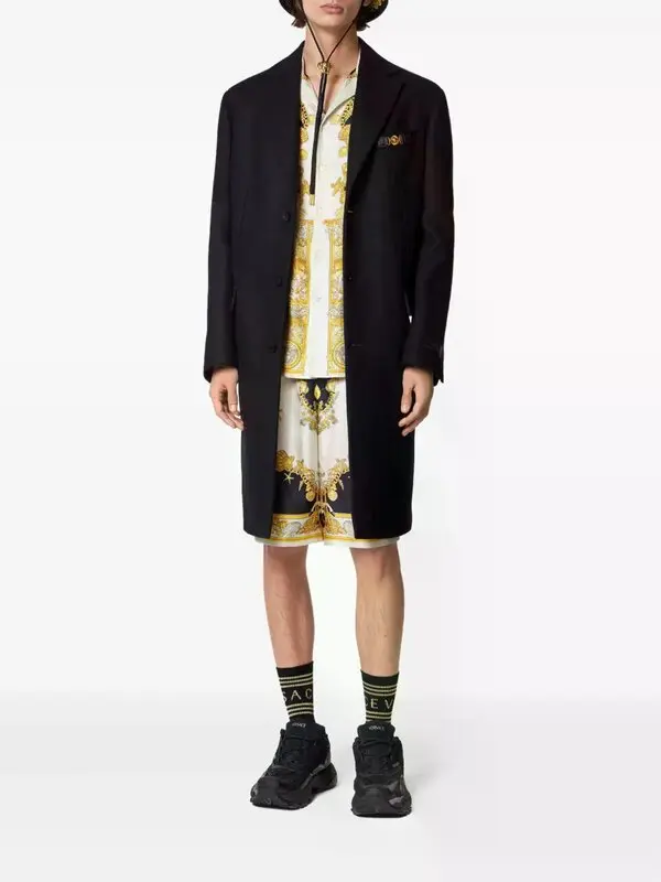 Versace Coral Theatre-print Short-sleeve Shirt - White