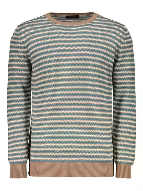 MOORER Striped Jumper - Blue
