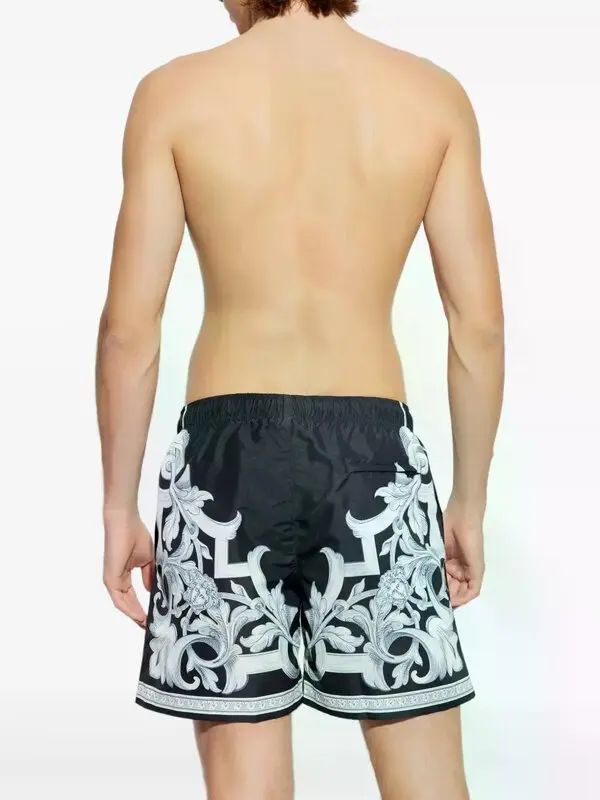 Versace Barocco-print Swim Shorts - Black