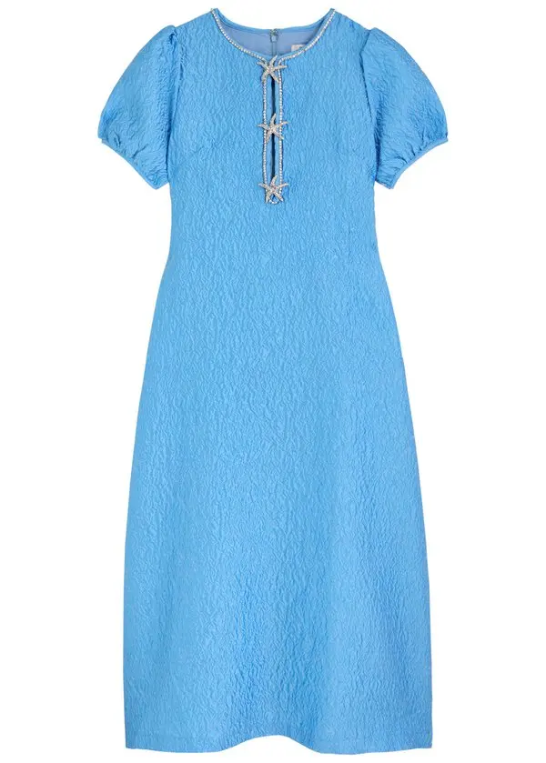 SISTER JANE Reef Jacquard Cloqué Midi Dress