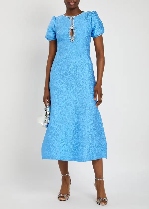 SISTER JANE Reef Jacquard Cloqué Midi Dress