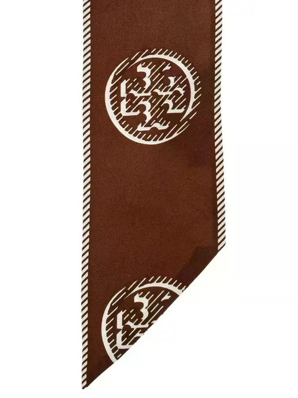 Tory Burch Monogrammed Silk Scarf