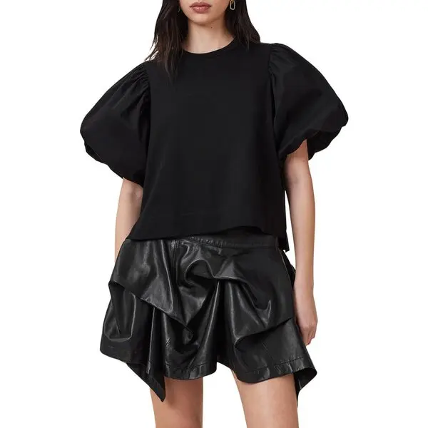 ALLSAINTS Jess Puff Sleeve T-shirt - Black