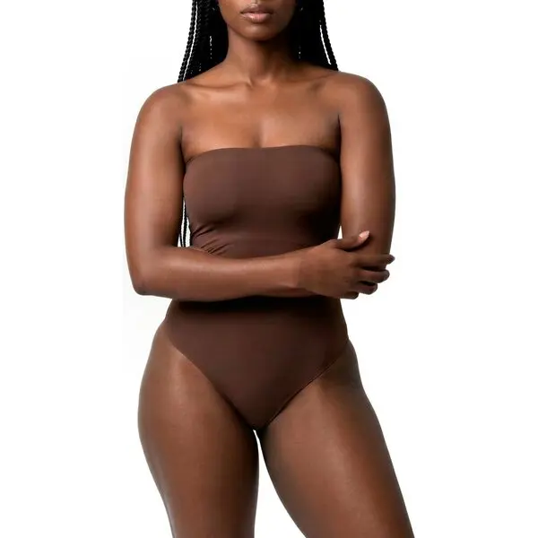 NOODY Ultra-thin Strapless Bodysuit - Espresso