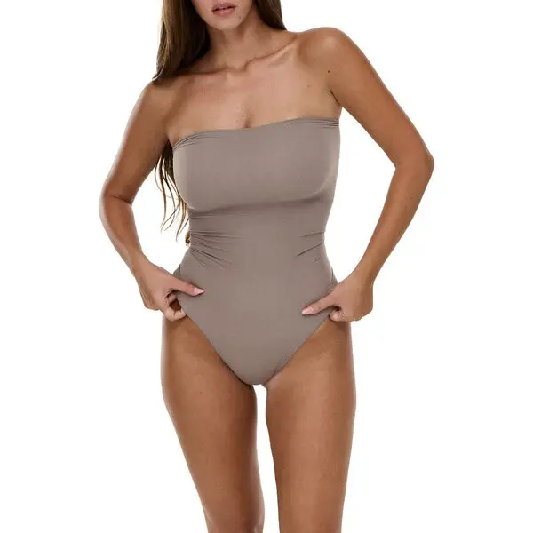 NOODY Ultra-thin Strapless Bodysuit - Mocca