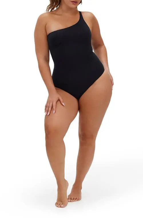 NOODY Seamless Forming One Shoulder Bodysuit - Black