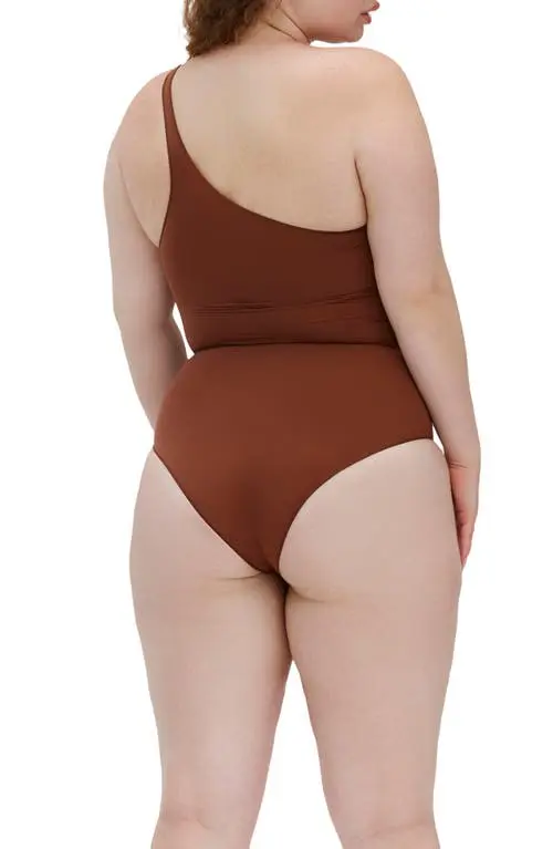 NOODY Seamless Forming One Shoulder Bodysuit - Brown