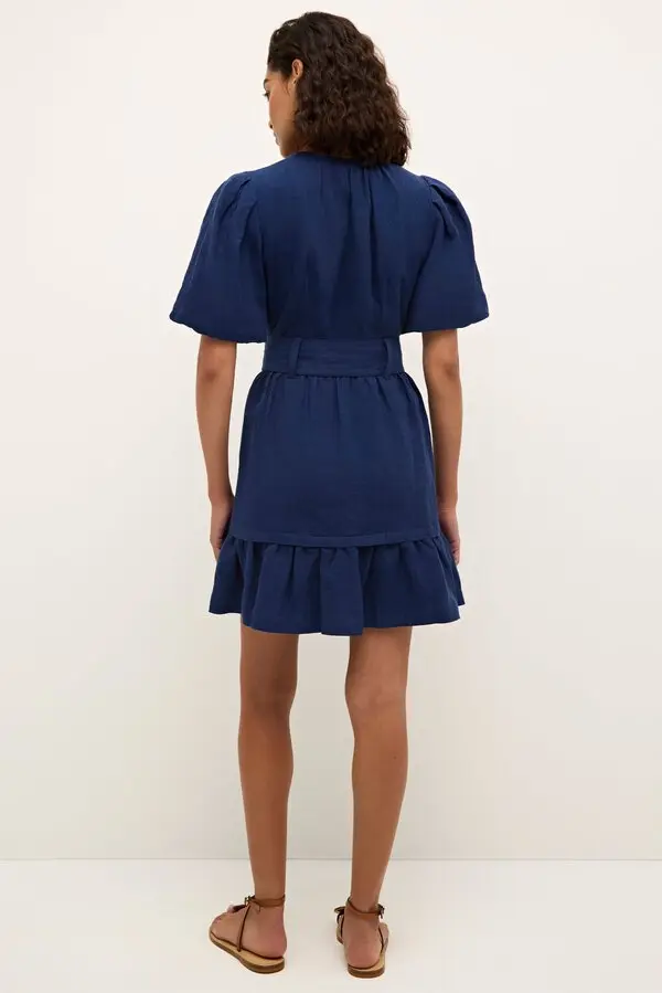 MARIE OLIVER Gwenyth Linen Blend Dress - Pacific