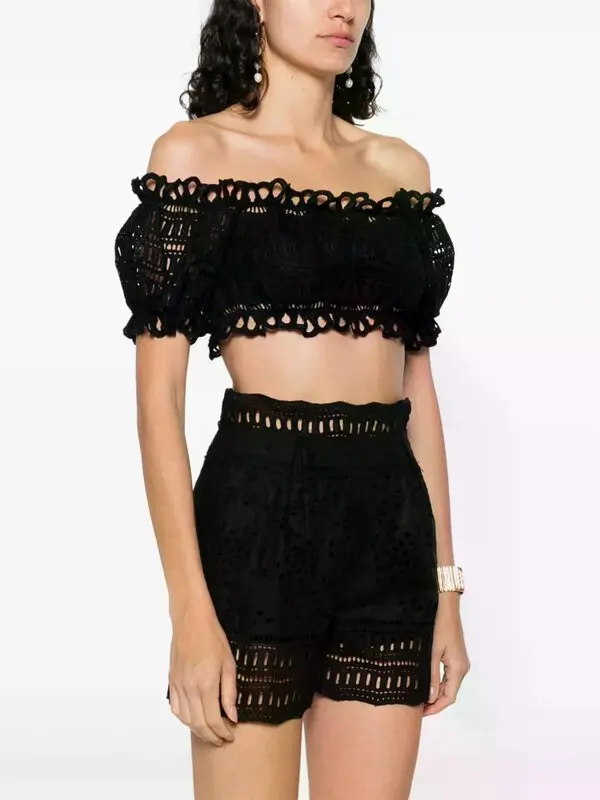 Ermanno Scervino Broderie Anglaise Cropped Top