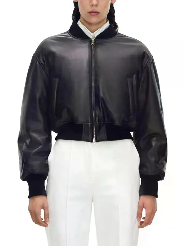 Adam Lippes Leather Bomber Jacket