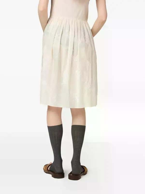 Miu Miu Embroidered Midi Dress - Neutrals | Editorialist