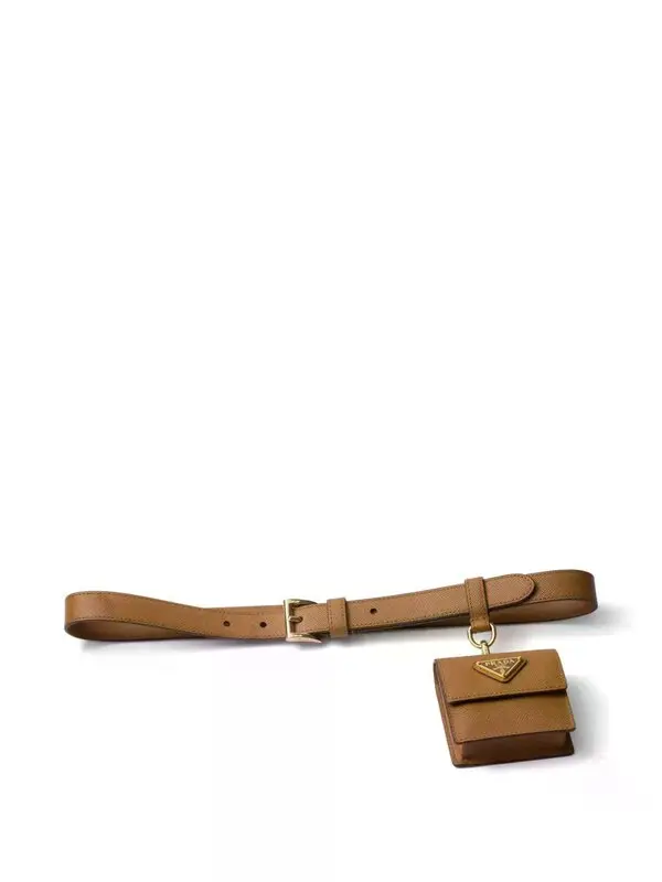 Prada Saffiano Leather Belt - Brown
