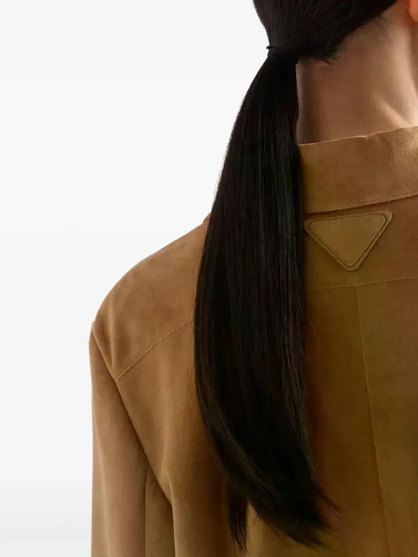 Prada Suede Blouson Jacket - Neutrals