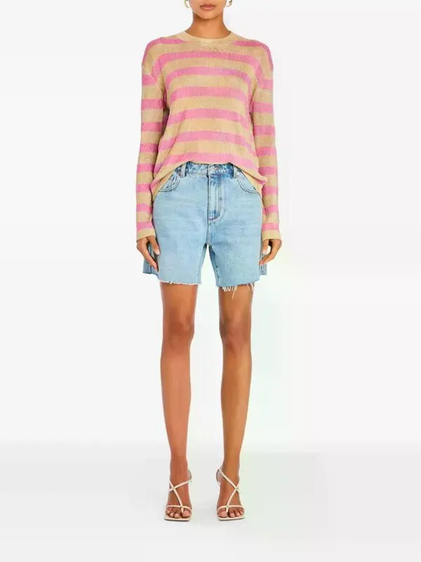 SEROYA Sabrina Boyfriend Denim Shorts - Blue