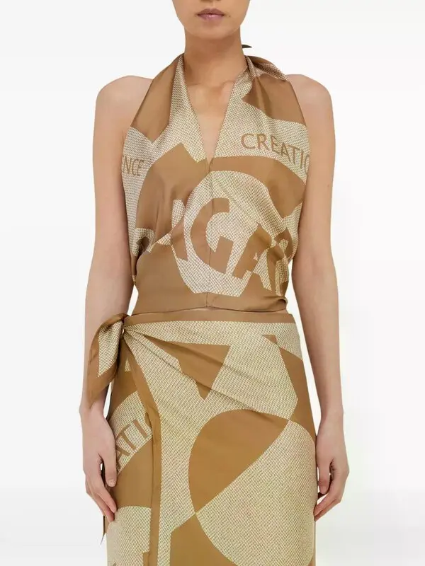FERRAGAMO Venna-print Silk Scarf - Neutrals