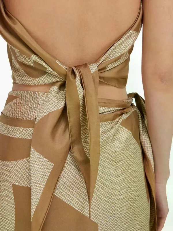 FERRAGAMO Venna-print Silk Scarf - Neutrals