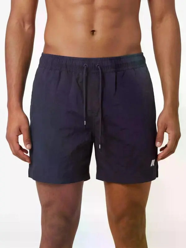 K-WAY Logo-patch Swim Shorts - Blue