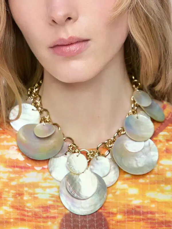 Rabanne Shell-discs Necklace - Neutrals