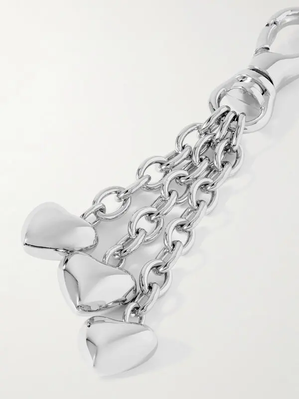 ROXANNE ASSOULIN The Puffy Heart -tone Bag Charm - Silver