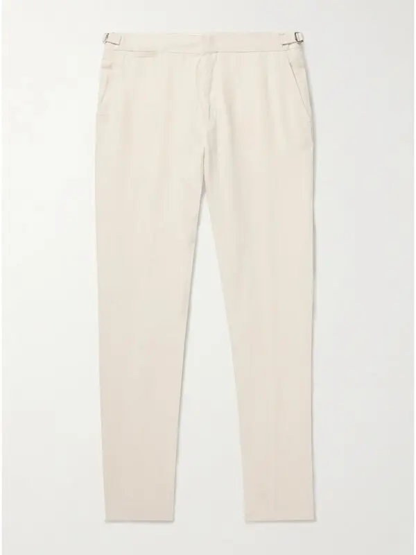 Orlebar Brown Griffon Tapered Linen Trousers - Neutrals