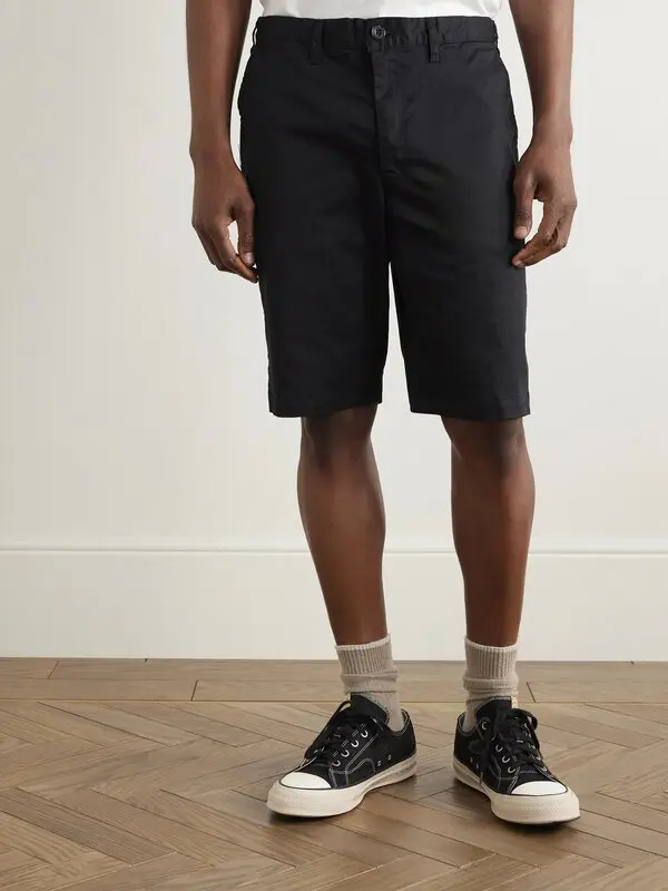 BEAMS Slim-fit Cotton-blend Twill Shorts