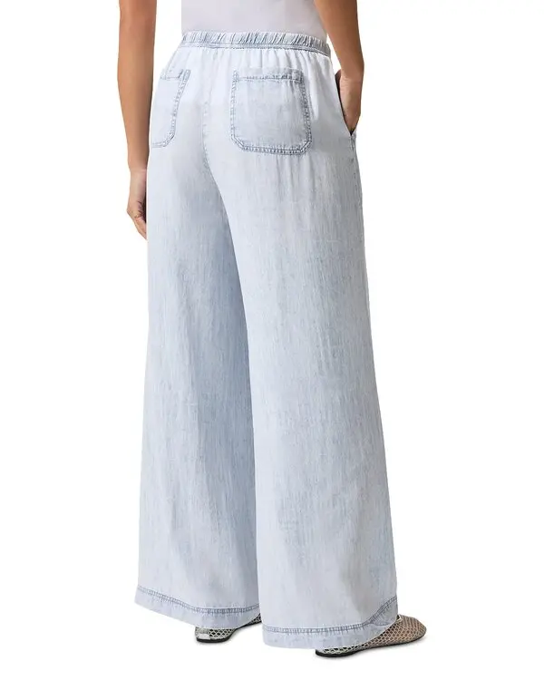 Splendid Angie Drawstring Palazzo Pants - Bleached Indigo