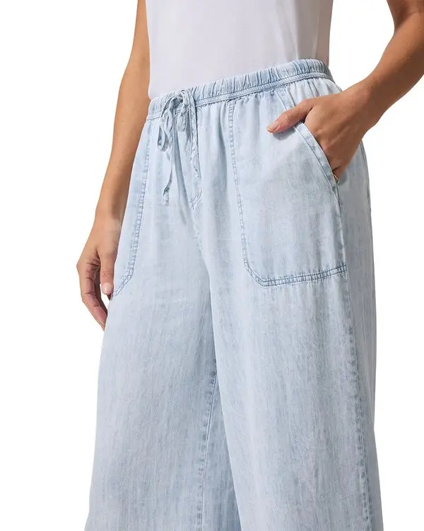 Splendid Angie Drawstring Palazzo Pants - Bleached Indigo