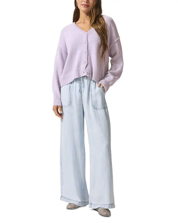 Splendid Angie Drawstring Palazzo Pants - Bleached Indigo