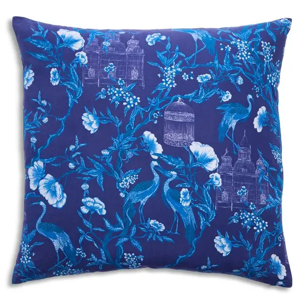 CONIGLIO PALM BEACH Throw Pillow In 20 X 20 - Palm Beach Ecru/ Cranes Indigo