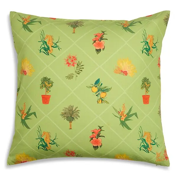 CONIGLIO PALM BEACH Throw Pillow In 20 X 20 - Pistachio / Palm Beach Orange