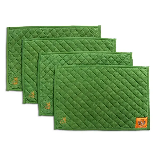 CONIGLIO PALM BEACH Quilted Reversible Placemat In Pistachio, Set Of 4 - Fl Pistach