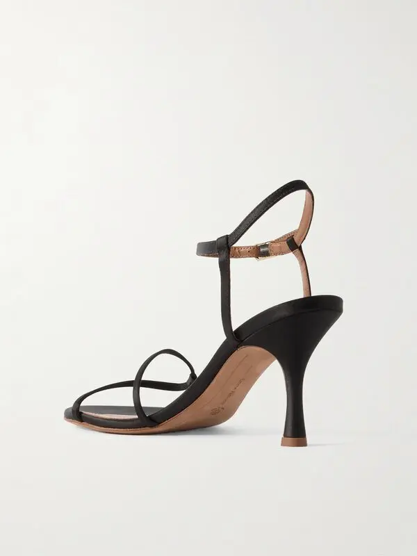 EMME PARSONS Loop Satin Sandals - Black