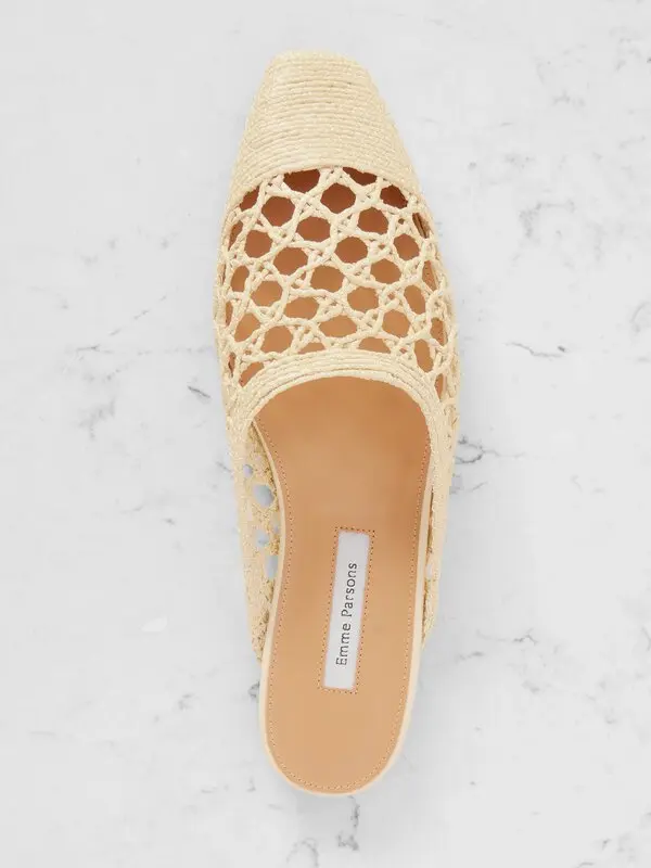EMME PARSONS Woven Raffia Mules