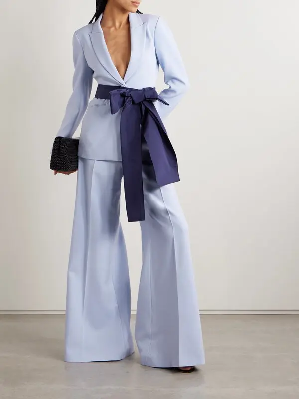 Carolina Herrera Wool-blend Crepe Wide-leg Pants