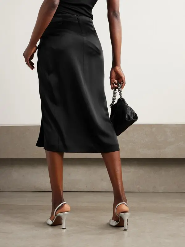 Stella McCartney Wrap-effect Draped Satin Midi Skirt