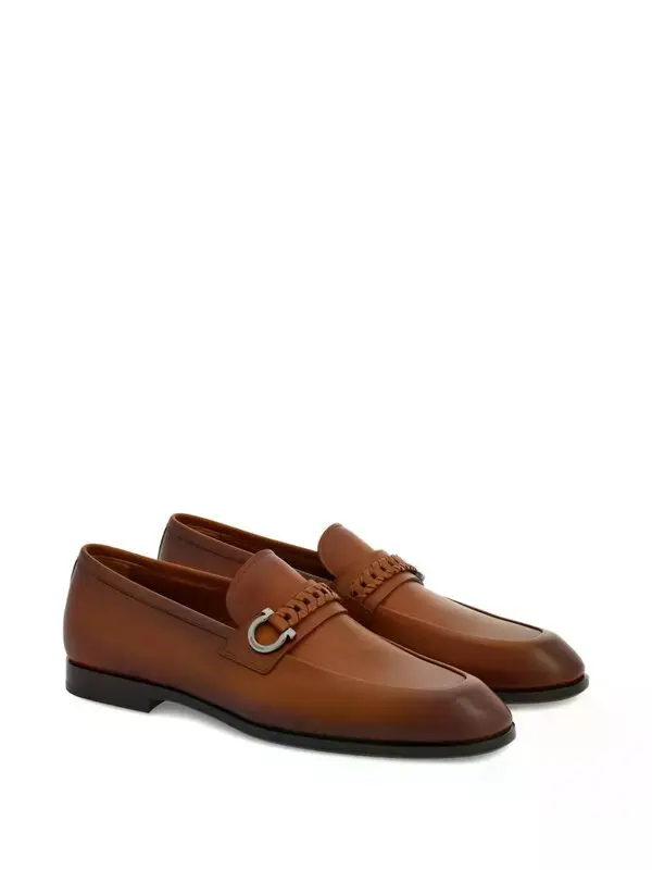 FERRAGAMO Gancini Loafers - Brown