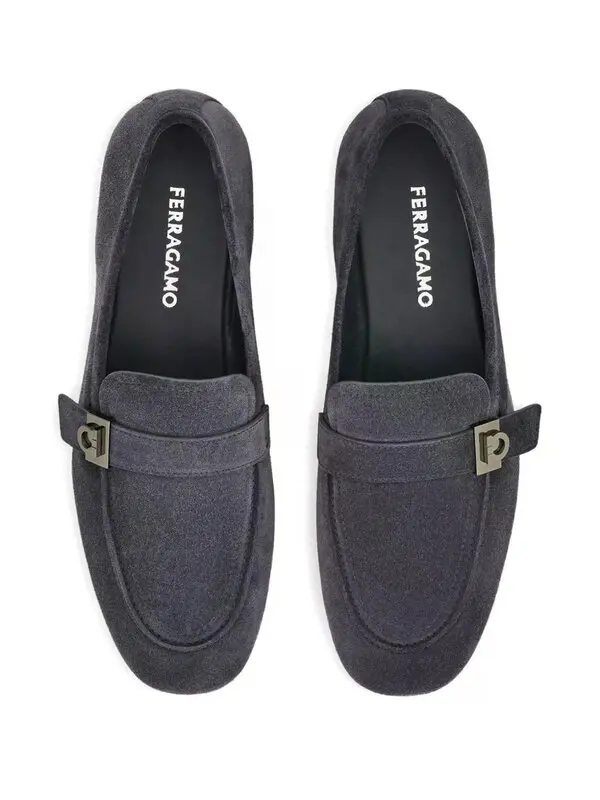 FERRAGAMO Hug Buckle Loafers - Blue
