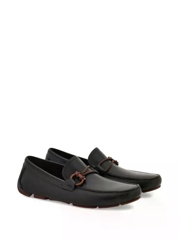 FERRAGAMO Gancini Loafers - Black