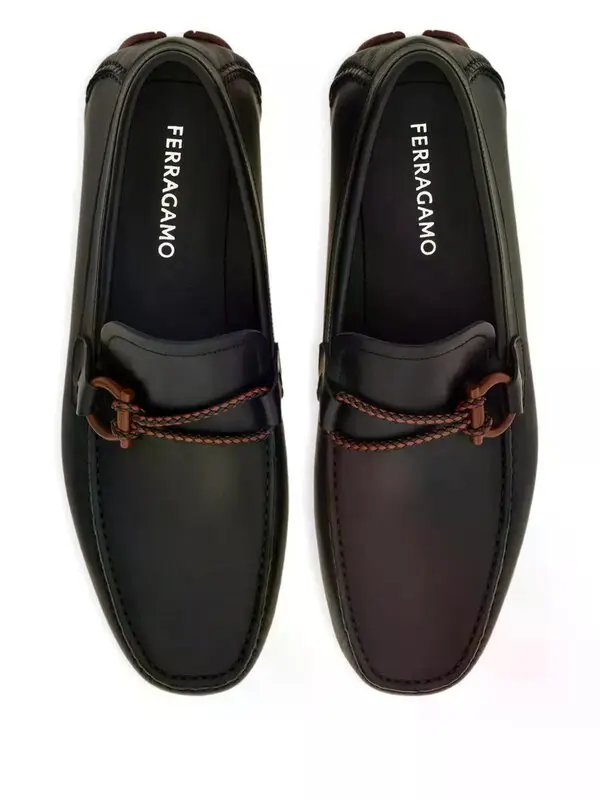FERRAGAMO Gancini Loafers - Black